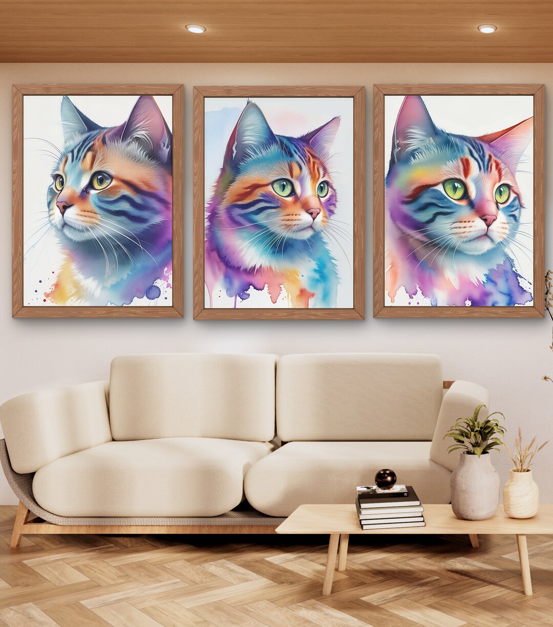 Watercolor Cat Print, Cute Cat Art Print, Cat Print Poster,cat ...