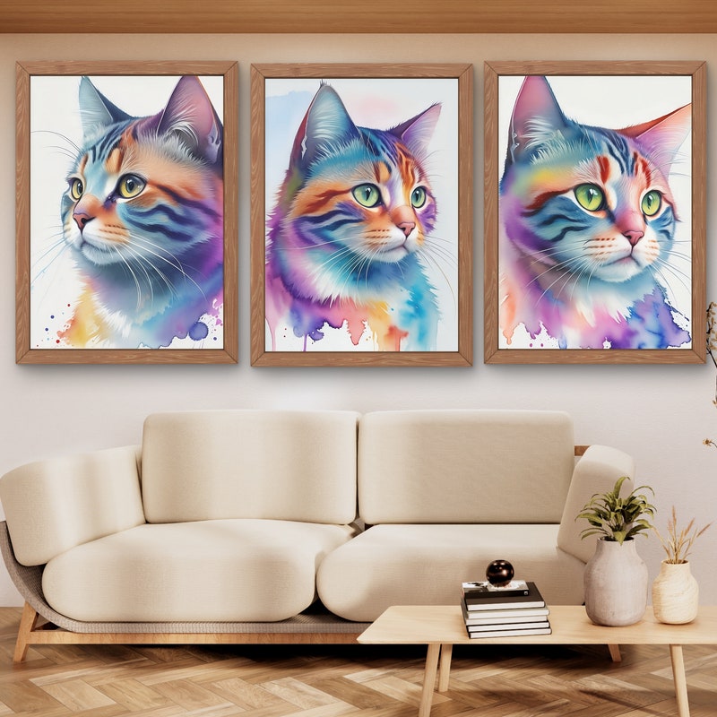 Cute Cat Art - Etsy