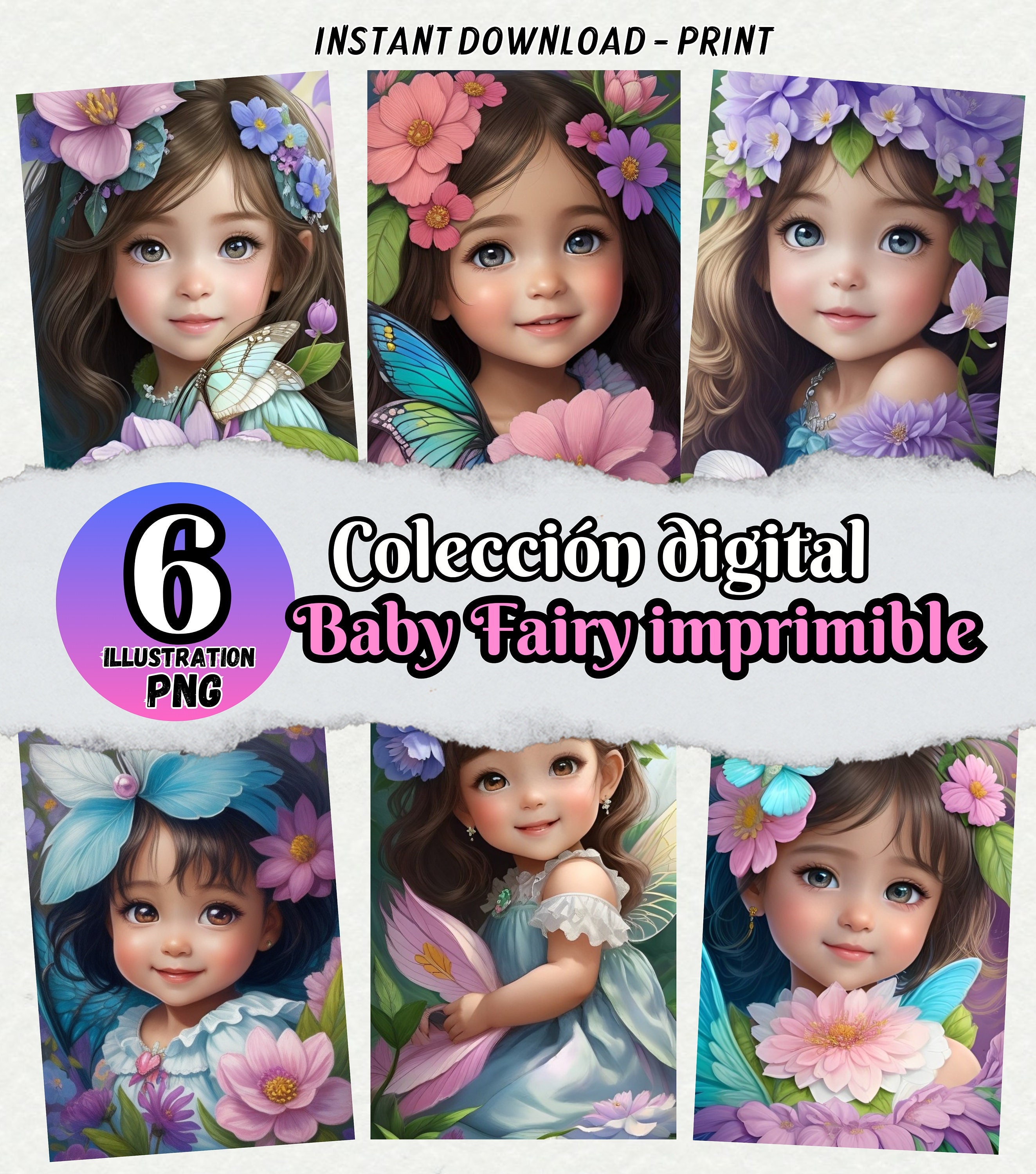 Printable Baby Fairy Digital Collection,beautiful Fairies,designs for ...