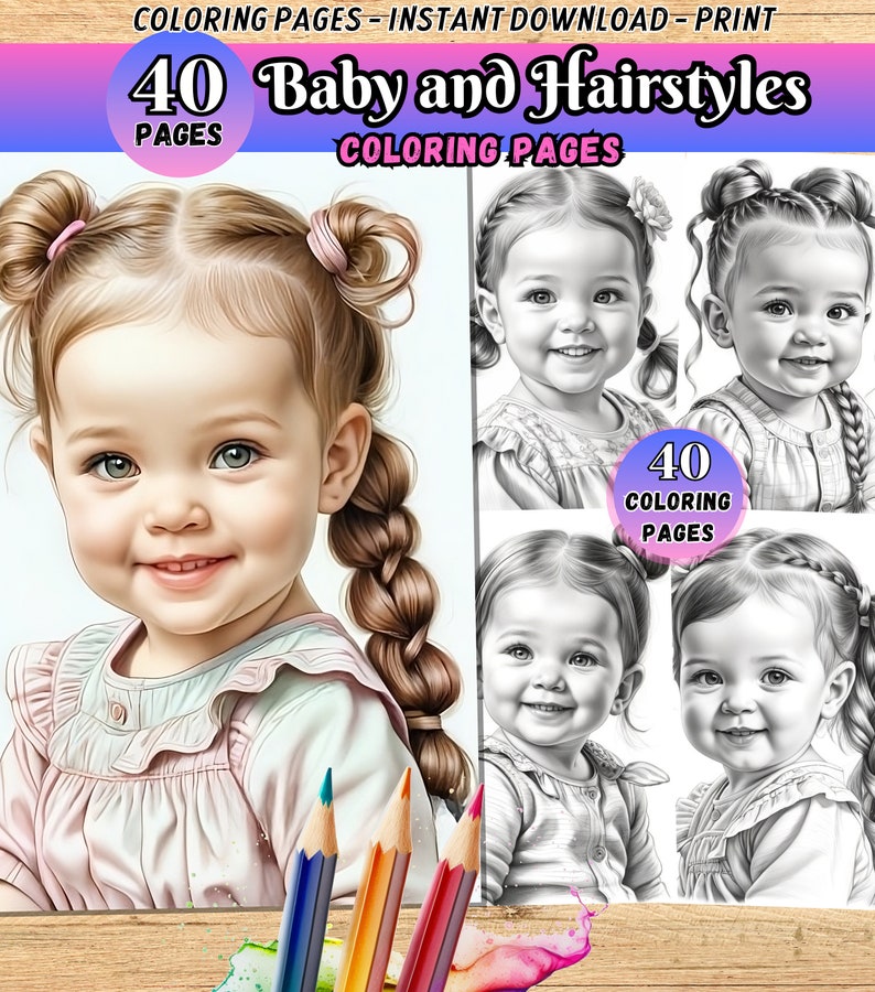 Portraits Girls, Hairstyle Coloring Pages for Children, Coloring Books ...