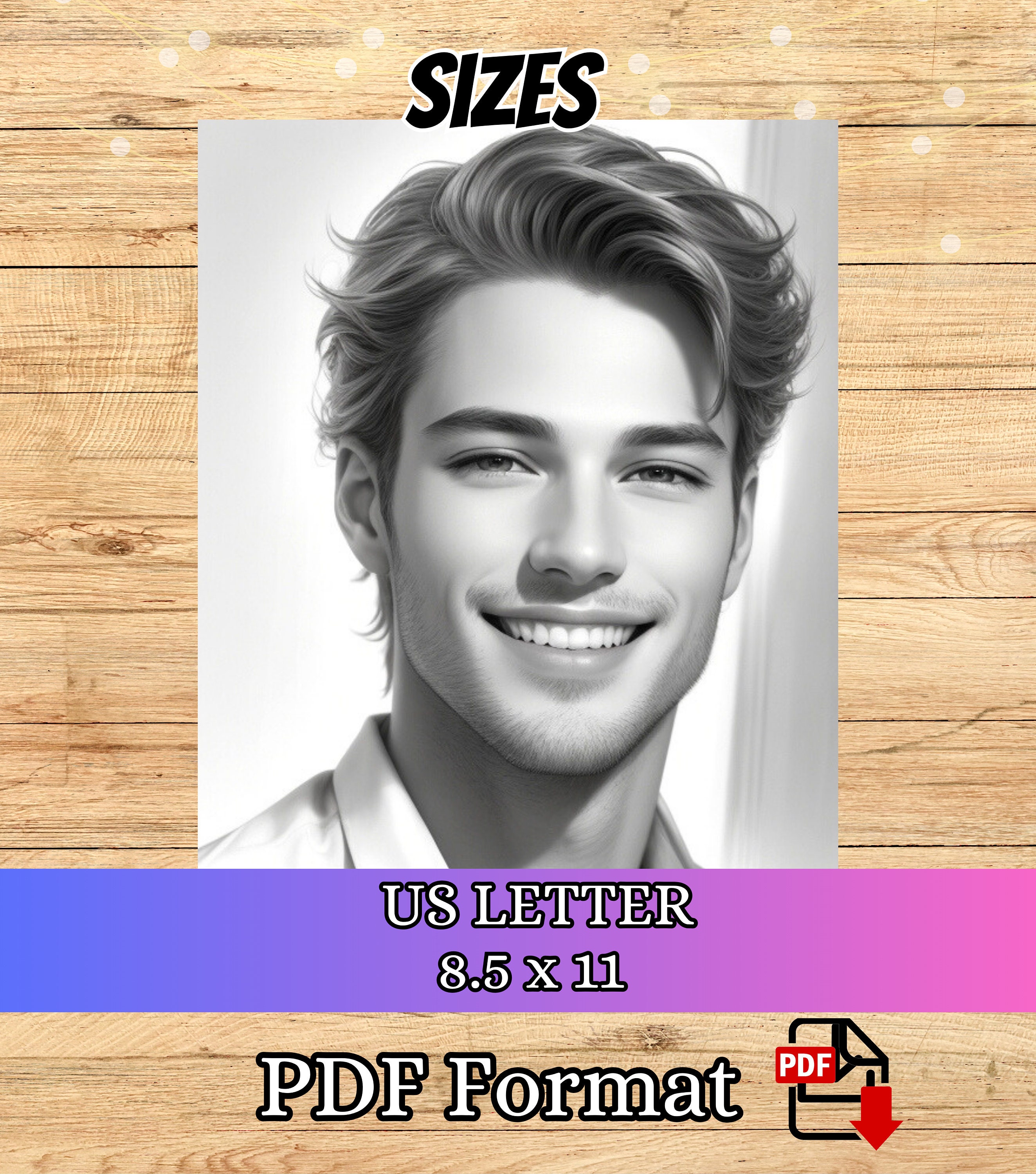 Portraits Men, Beautiful Men, Coloring Pages for Adults, Cute Pages ...