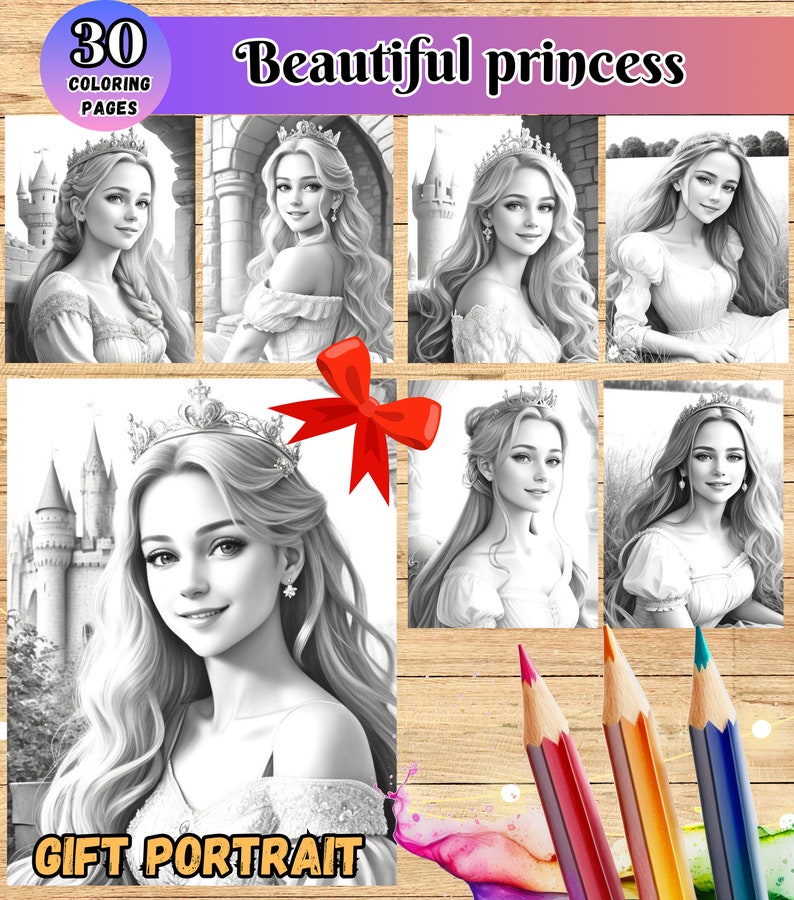 Beautiful Princesses, Coloring Pages, Elegant and Cute Women, Beautiful ...