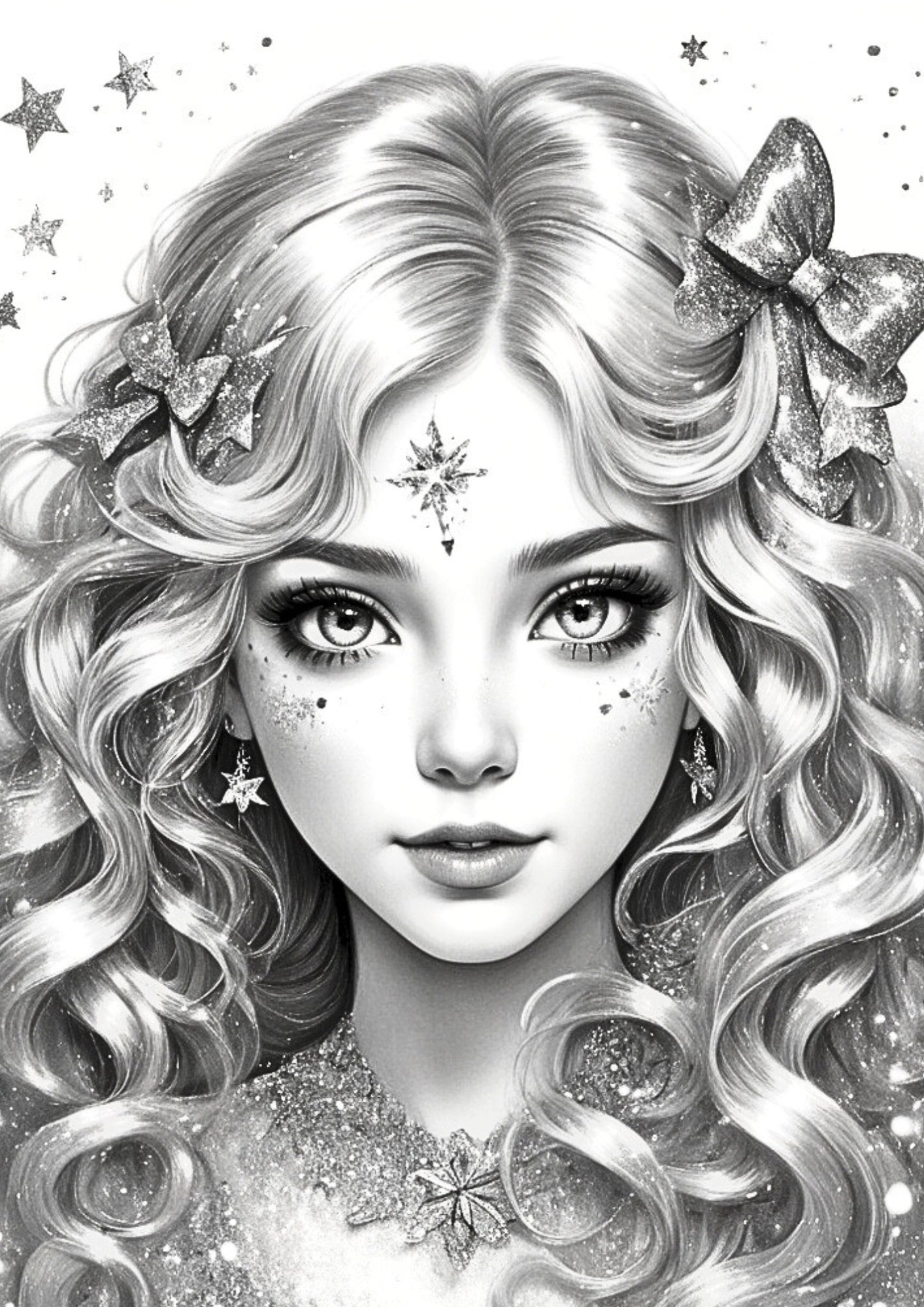 Woman Glitter Coloring Pages, Bright Woman, Coloring Book, Pretty Lady ...