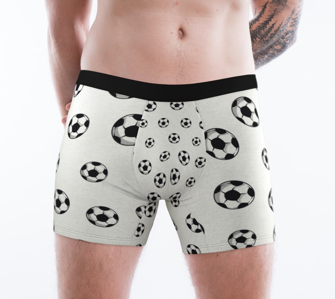 Boxers Underwear for Mens Briefs Comfortable Gift for Him Soccer Balls ...