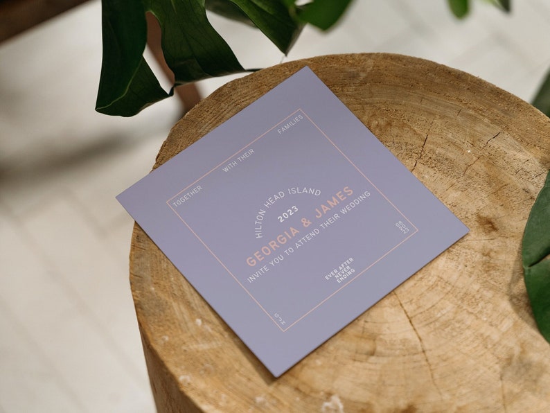 Square Modern Wedding Invitation Template - Custom Printable Wedding ...