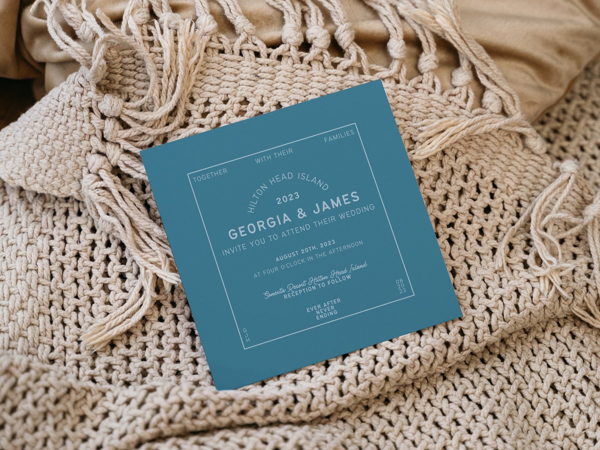 Square Modern Wedding Invitation Template - Custom Printable Wedding ...