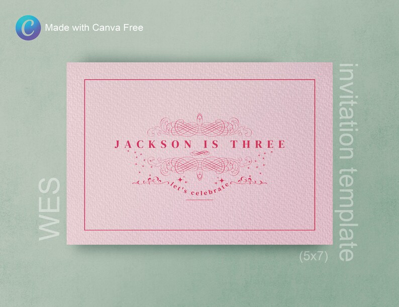 3 Party Invitation Card Templates Printable Wes Anderson - Etsy
