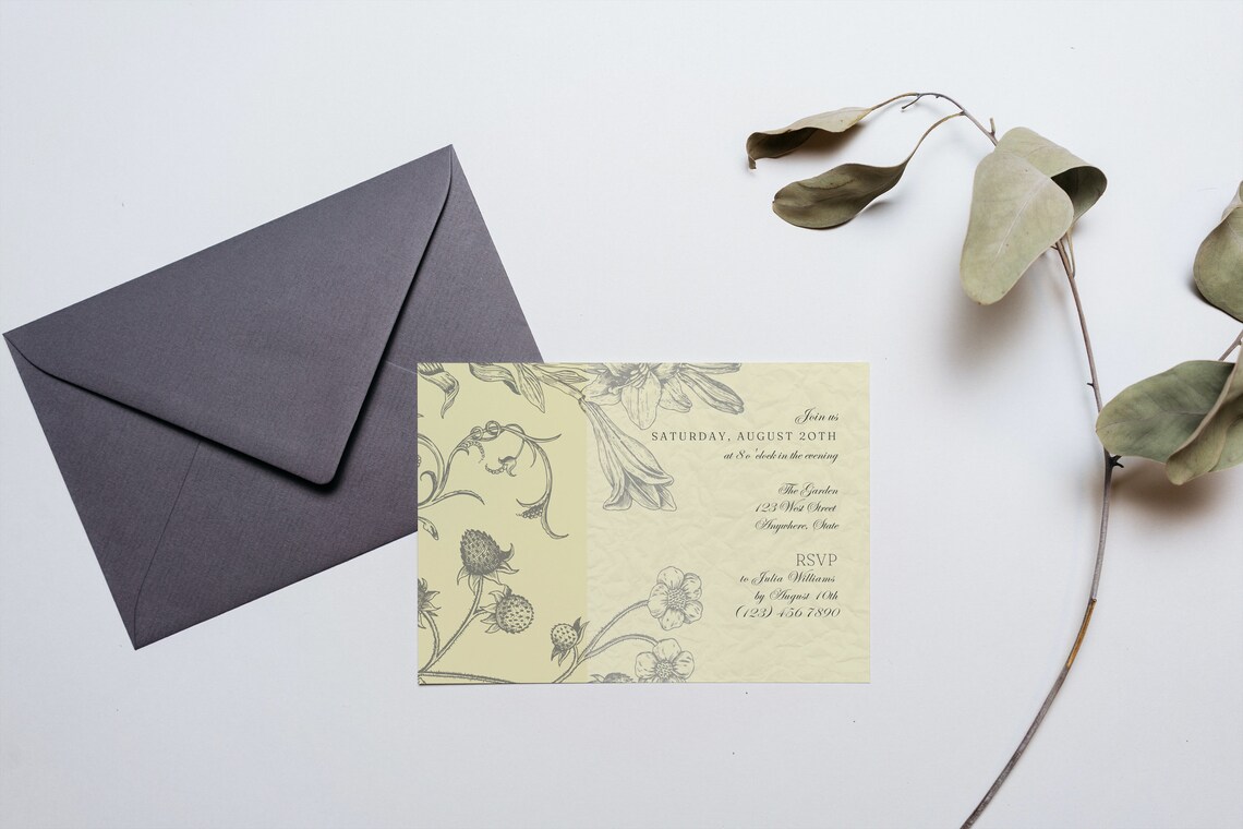 3 Party Invitation Card Templates Printable Floral Inspired Birthday ...