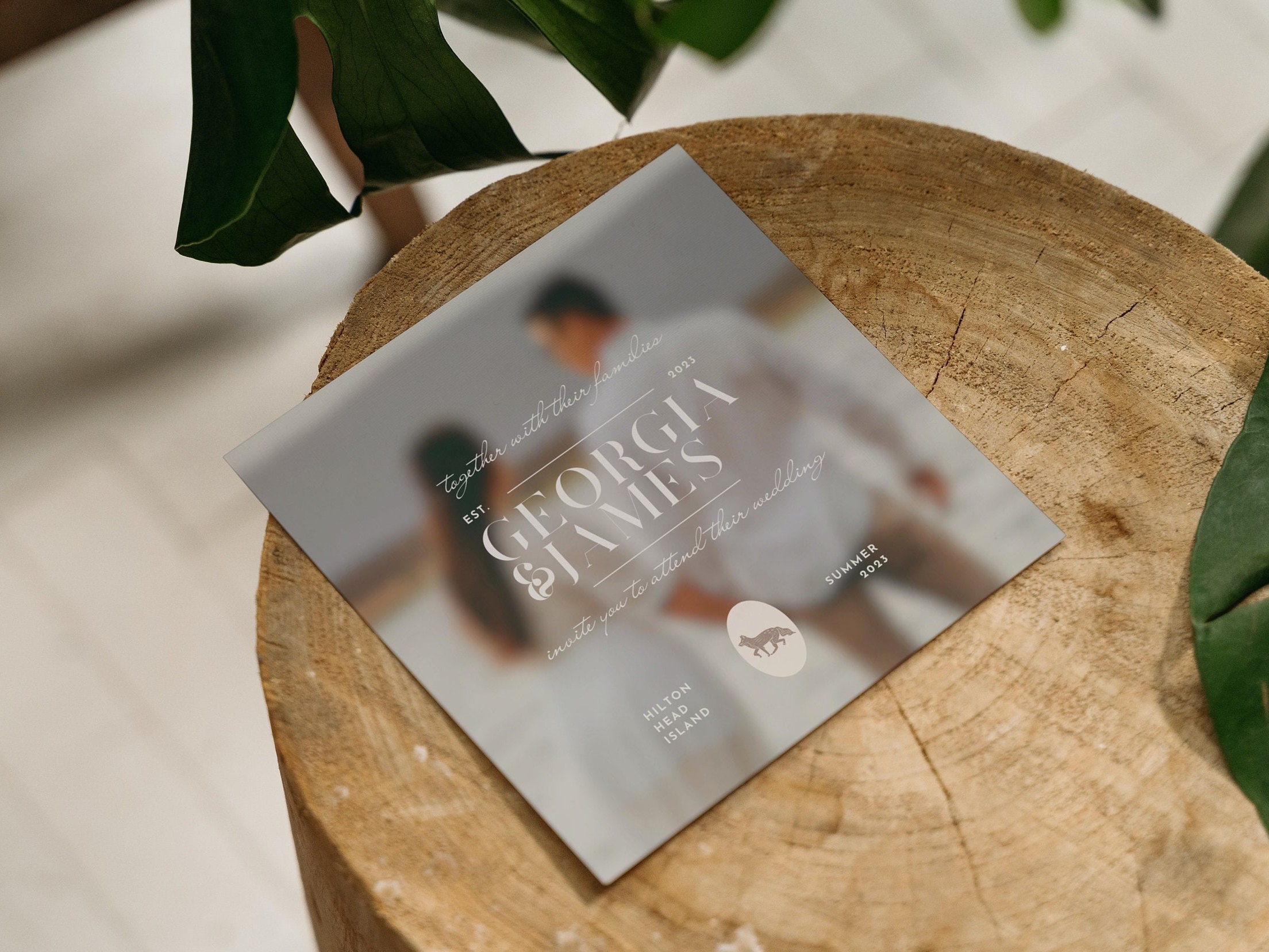 Square Modern Wedding Invitation Template Custom Printable Wedding ...