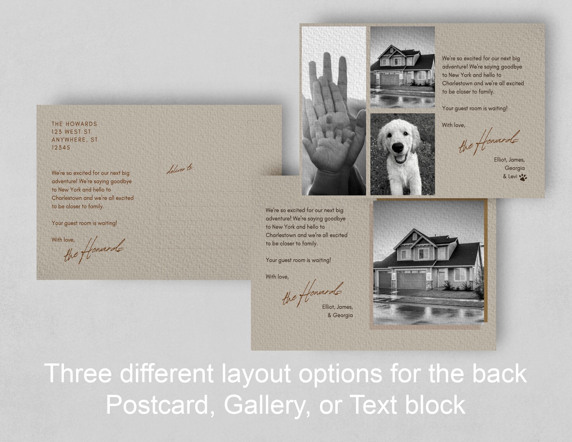 2 Moving Announcement Card Templates Printable Moving Announcement ...