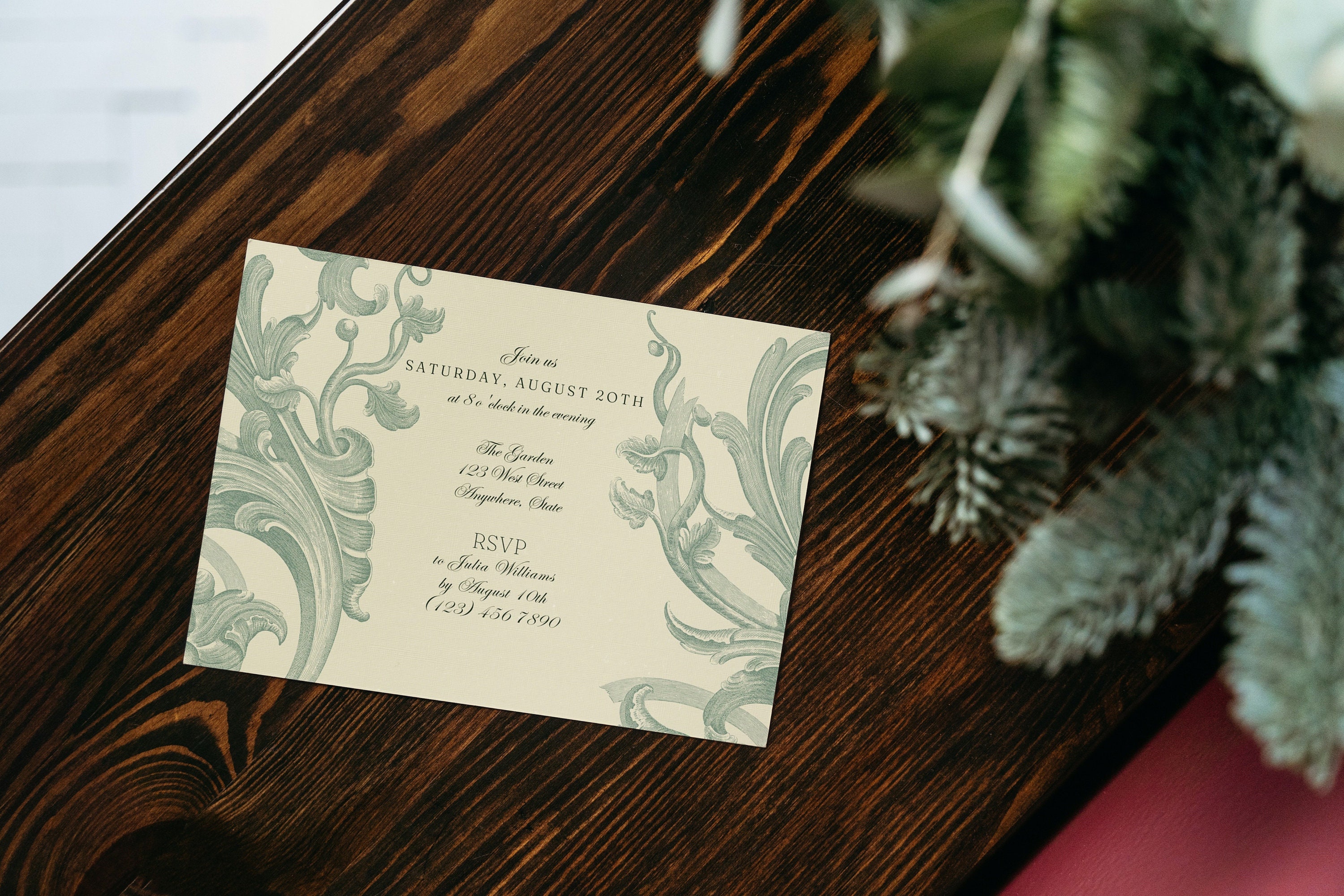 3 Party Invitation Card Templates Printable Floral Inspired Birthday ...