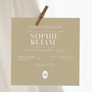 Square Modern Wedding Invitation Template Custom Printable Wedding ...