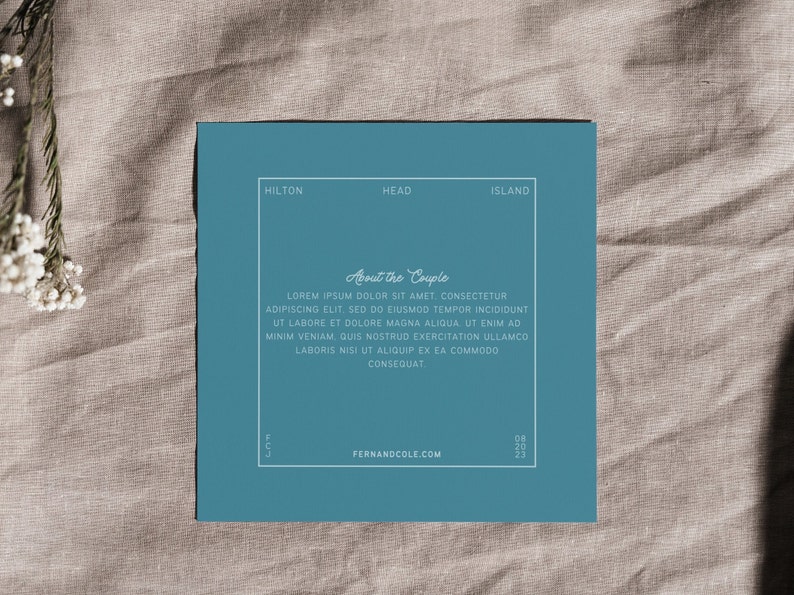 Square Modern Wedding Invitation Template - Custom Printable Wedding ...