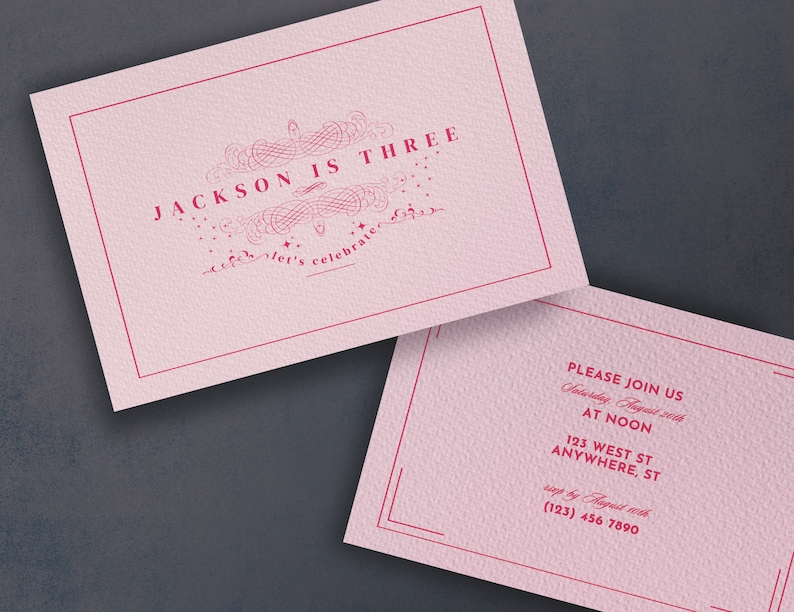 3 Party Invitation Card Templates Printable Wes Anderson - Etsy