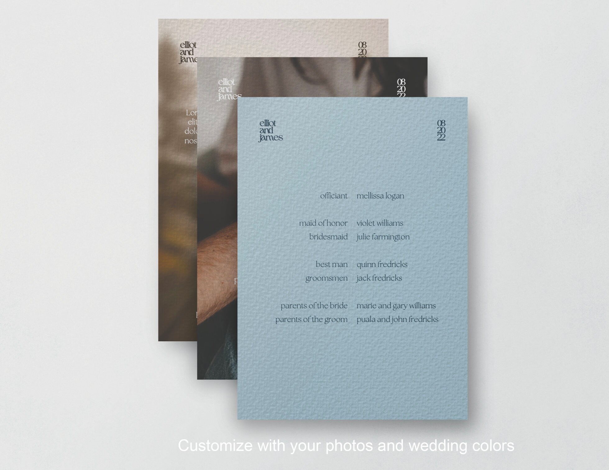 Modern Wedding Program Template Printable Boho Wedding Suite Program ...