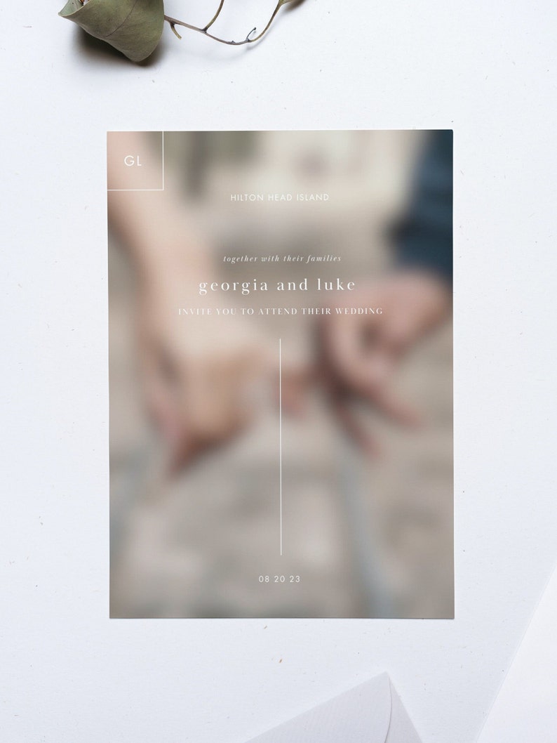 2 Modern Wedding Invitation Template - Custom Printable Wedding Invite ...