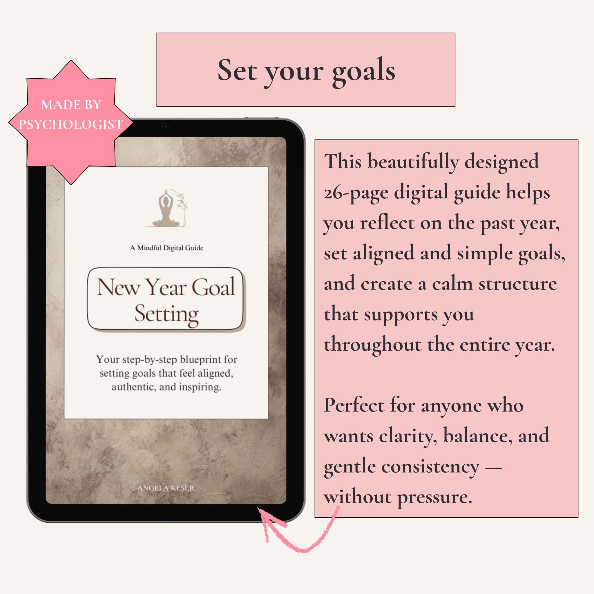 Digital Goal Setting E-book PDF | New Year Planner & Mindful Yearly ...