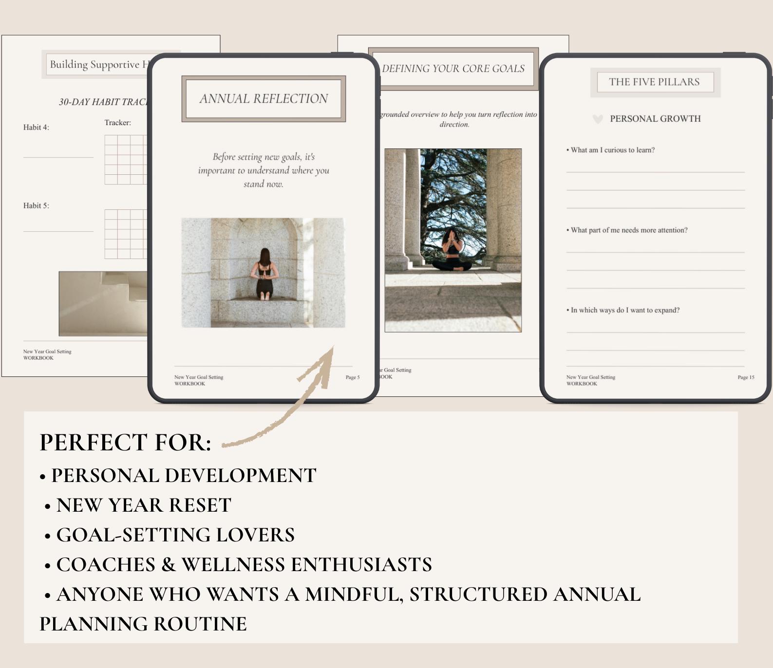 New Year Goal Setting Workbook | Annual Reflection Planner | Vision ...