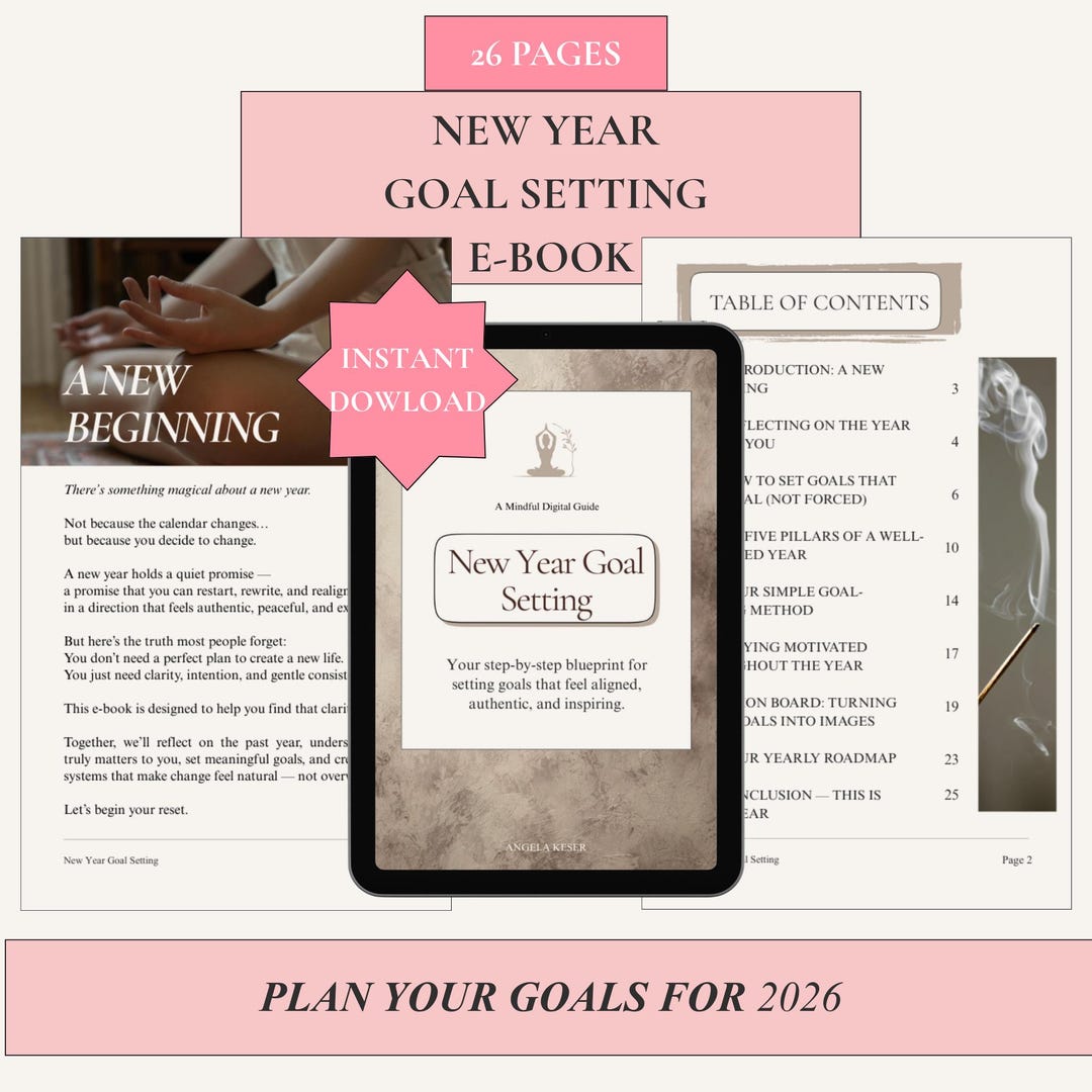 Digital Goal Setting E-book PDF | New Year Planner & Mindful Yearly ...