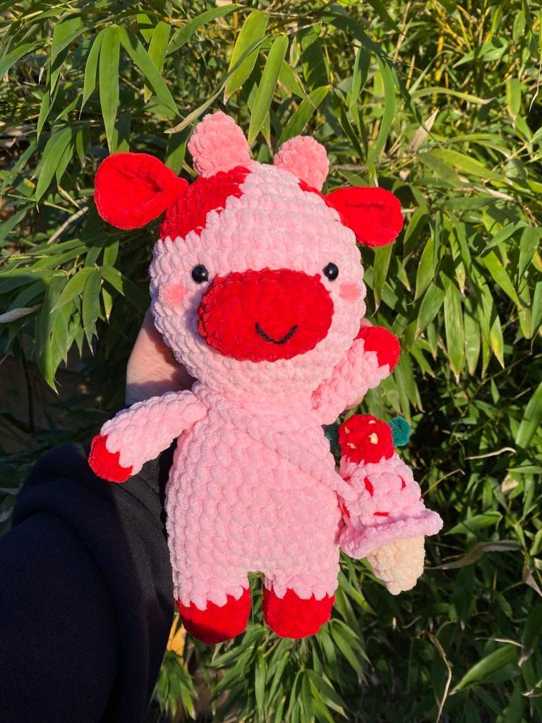 Chubby Cow Plushie, Crochet Cow, Cookie Cow, Oreo Cow, Strawberry Cow ...