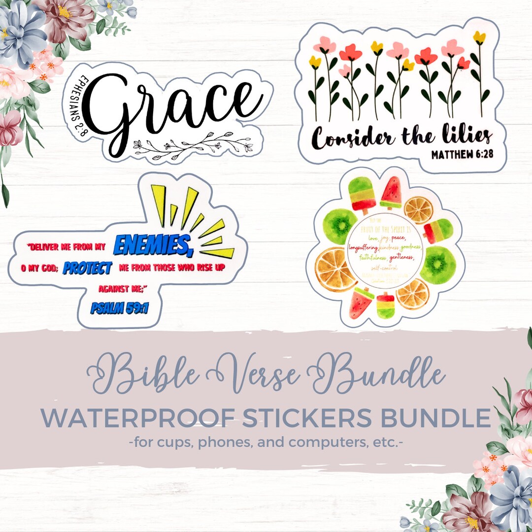 Bible Verse Sticker Bundle, Bible Verse, Stickers, Bible Sticker Bundle ...