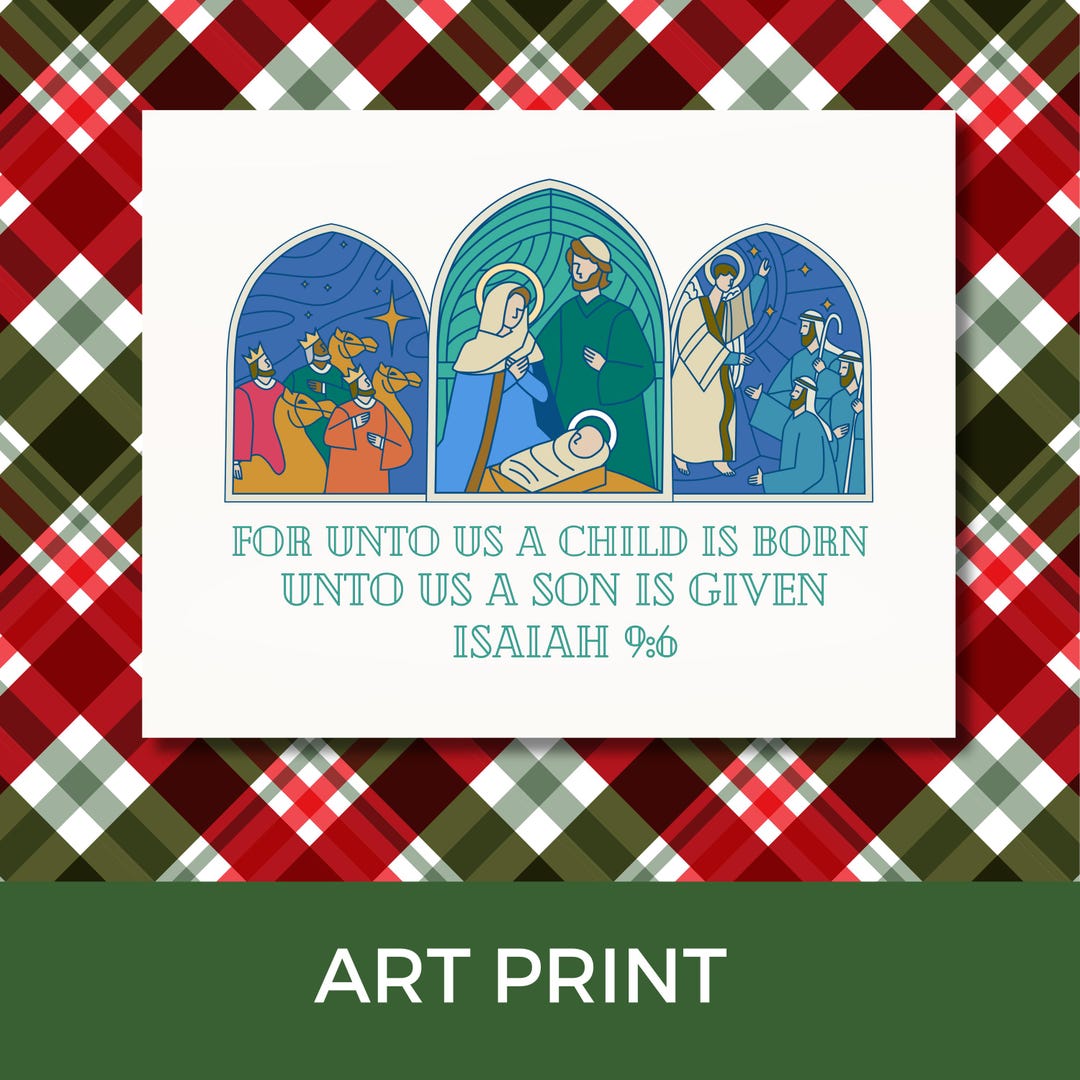 For Unto Us a Child is Born Christmas Art Print - Etsy