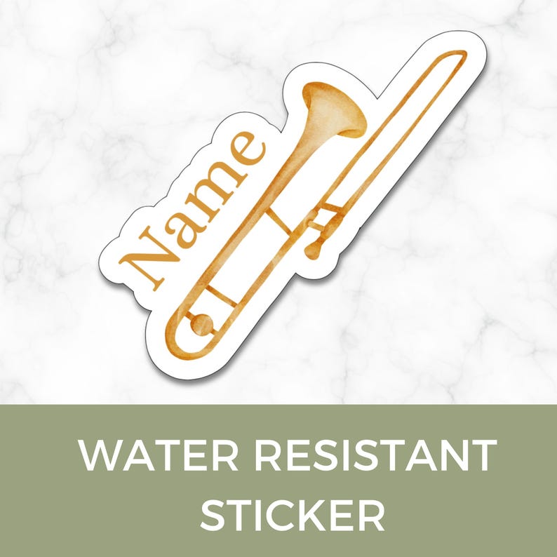 Personalized Trombone Sticker: Water-resistant Decal for Musicians - Etsy