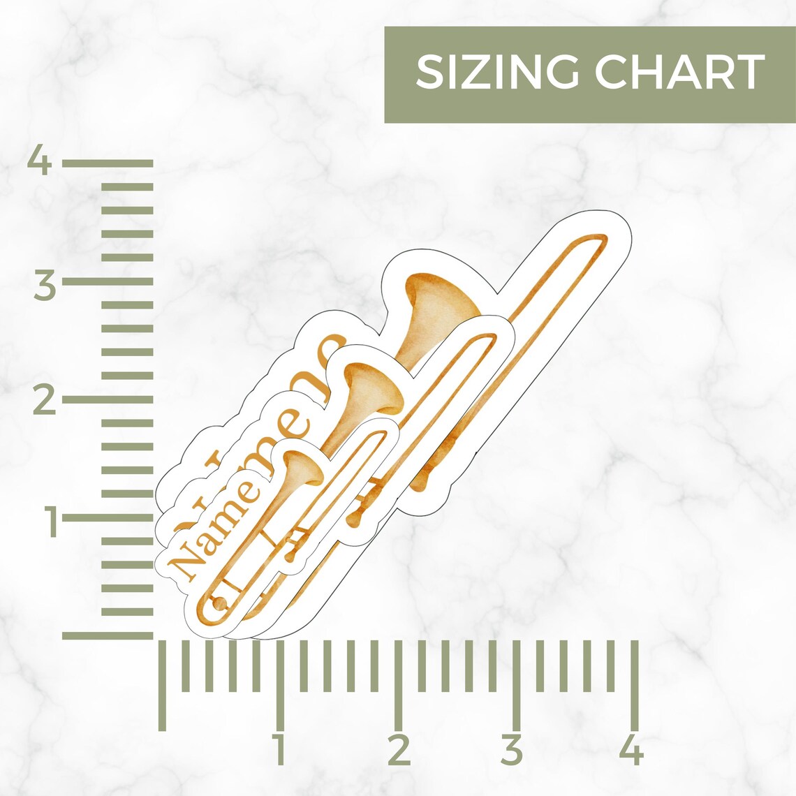 Personalized Trombone Sticker: Water-resistant Decal for Musicians - Etsy