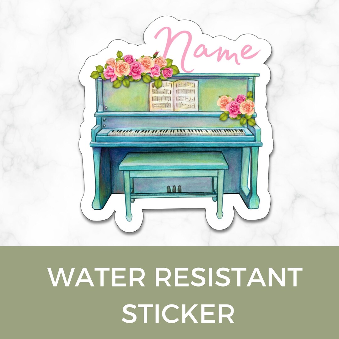Personalized Piano Sticker: Water Resistant Music Gift - Etsy