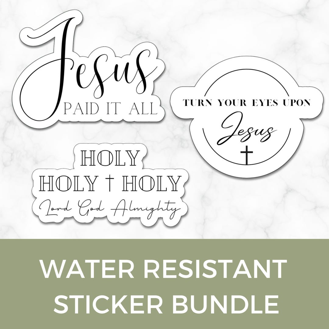 Water Resistant Hymn Stickers: Christian Song Lyrics, 3-piece Bundle - Etsy
