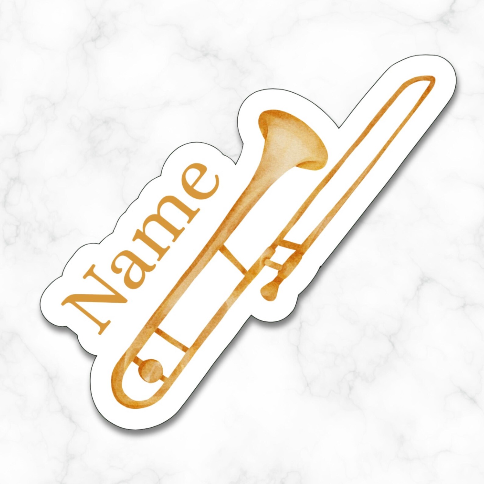 Personalized Trombone Sticker: Water-resistant Decal for Musicians - Etsy