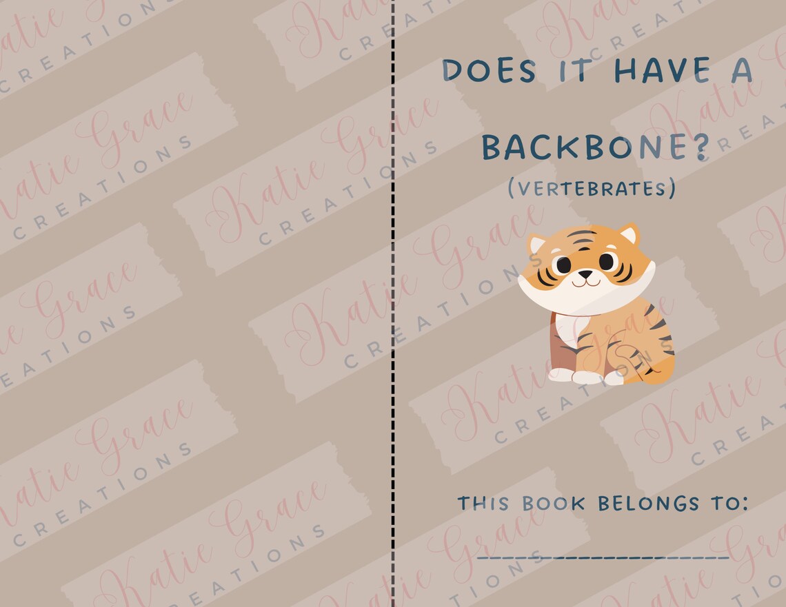 Printable Science Book Vertebrates and Invertebrates Plus Animal Card ...