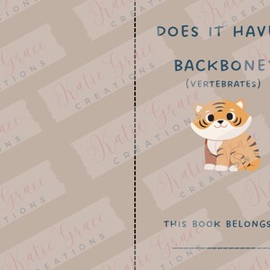 Printable Science Book Vertebrates and Invertebrates Plus Animal Card ...