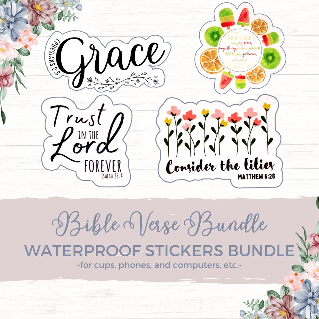 Bible Verse Sticker Bundle, Bible Verse, Stickers, Bible Sticker Bundle ...