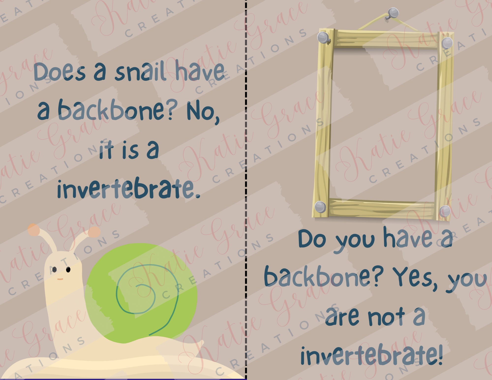 Printable Science Book Vertebrates and Invertebrates Plus Animal Card ...