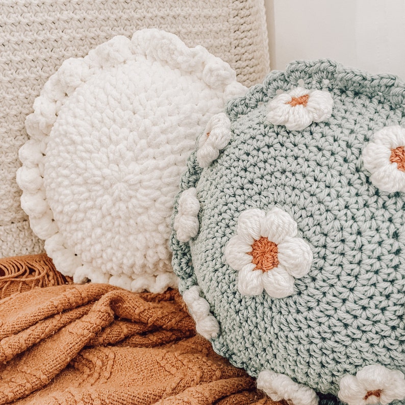 CROCHET Pattern-daisy Puff Pillow - Etsy