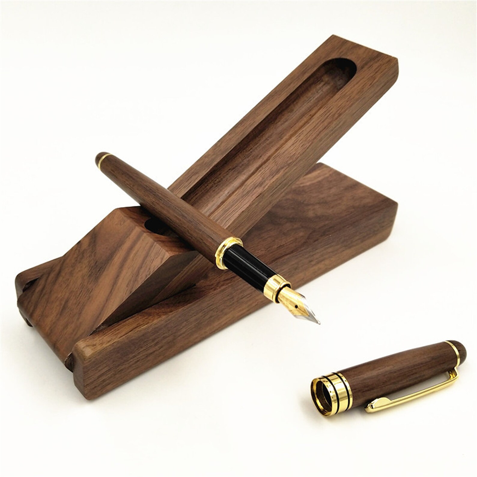 Walnut Pen Case,wood Pen Set,wood Pen Box,wood Pen,pen Stand,fold up ...