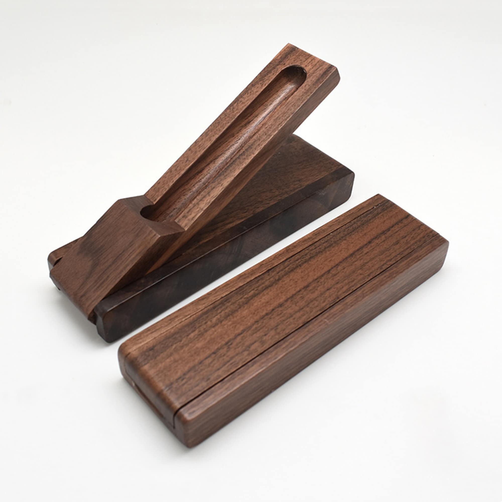 Walnut Wood Pen Case,wood Pen Box,pen Stand,fold up Pen Display Holder ...