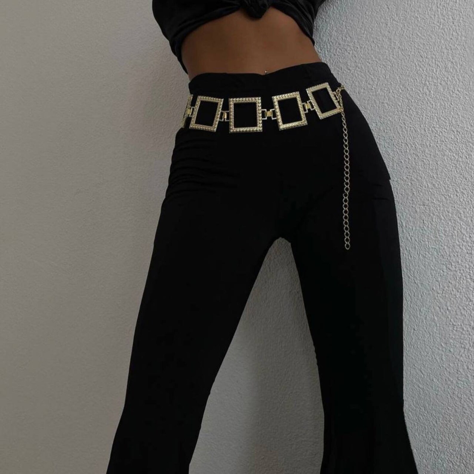 Women's Accessory Square Chain Belt One Size Length 105cm Valentine's ...