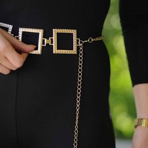 Women's Accessory Square Chain Belt One Size Length 105cm Valentine's ...