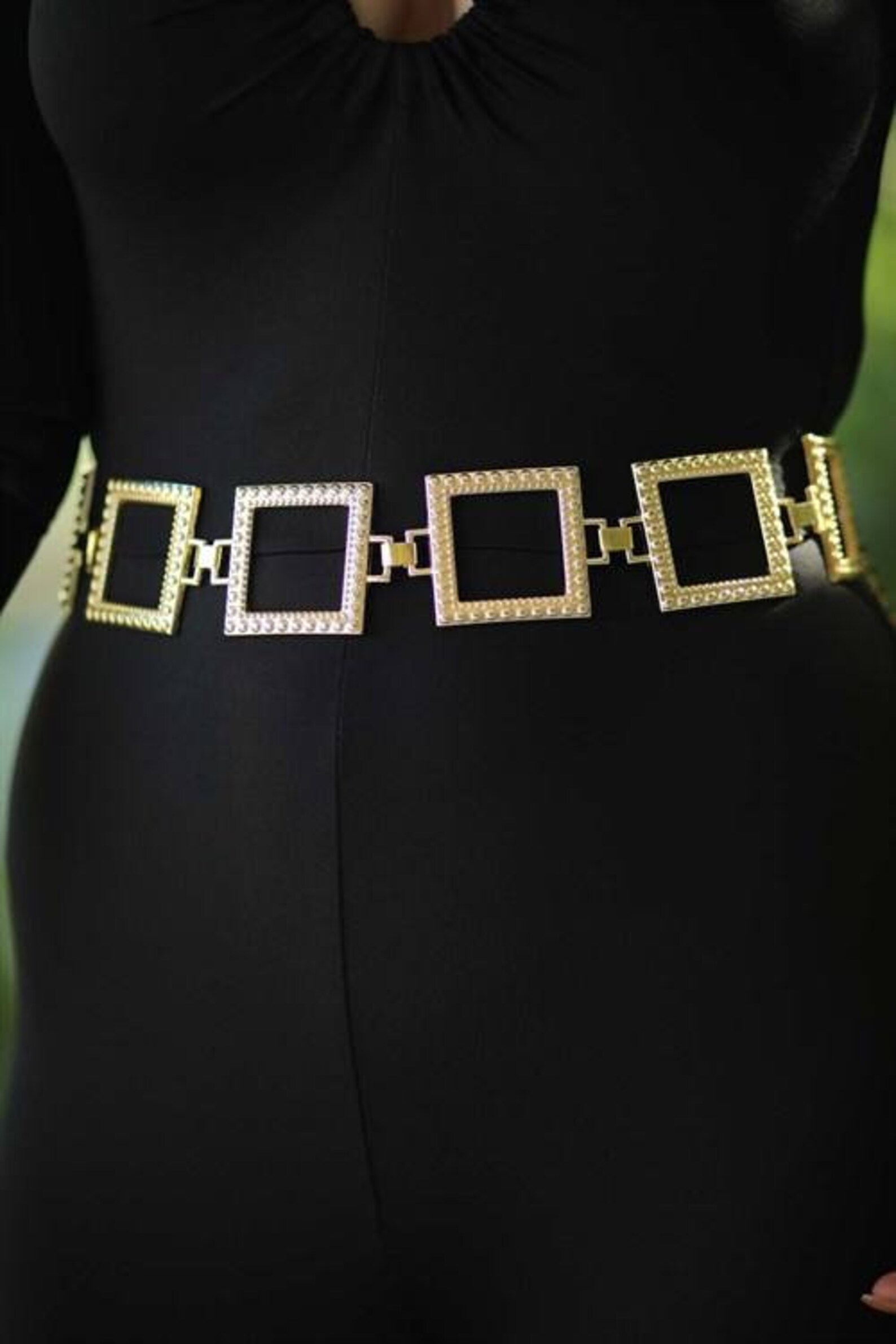 Women's Accessory Square Chain Belt One Size Length 105cm Valentine's ...