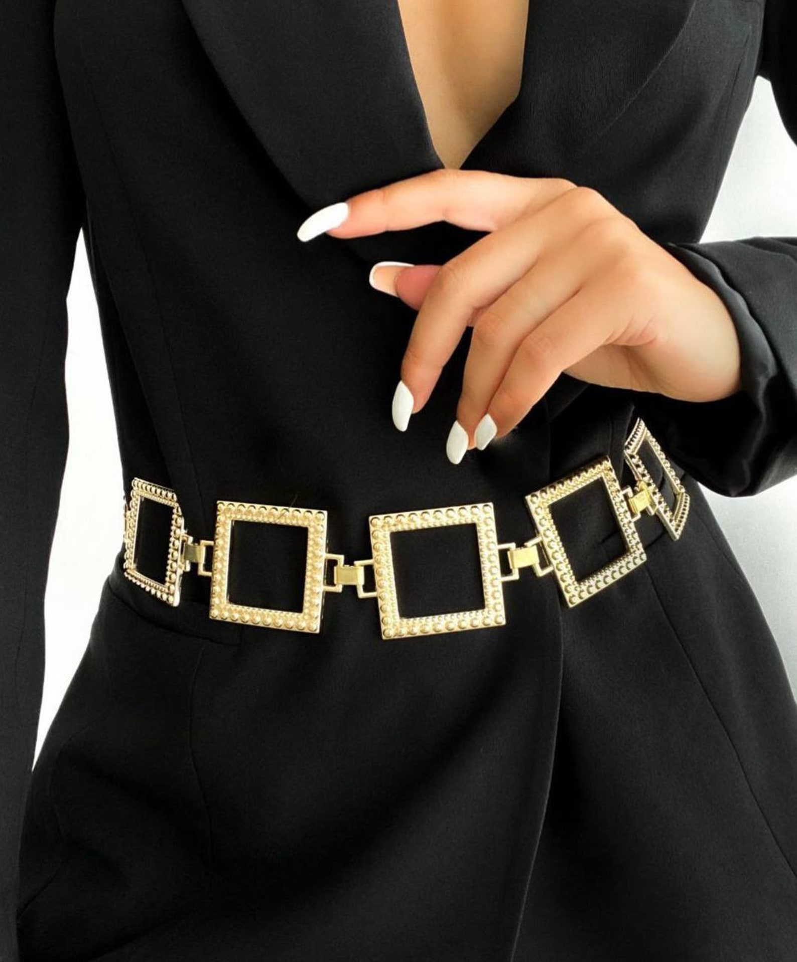 Women's Accessory Square Chain Belt One Size Length 105cm Valentine's ...