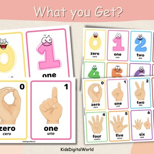 Colorful Bilingual Number Flash Cards: Counting 0-10 (PDF) - Etsy