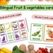 50 Colorful Bilingual Fruits and Vegetables Card . Montessori ...