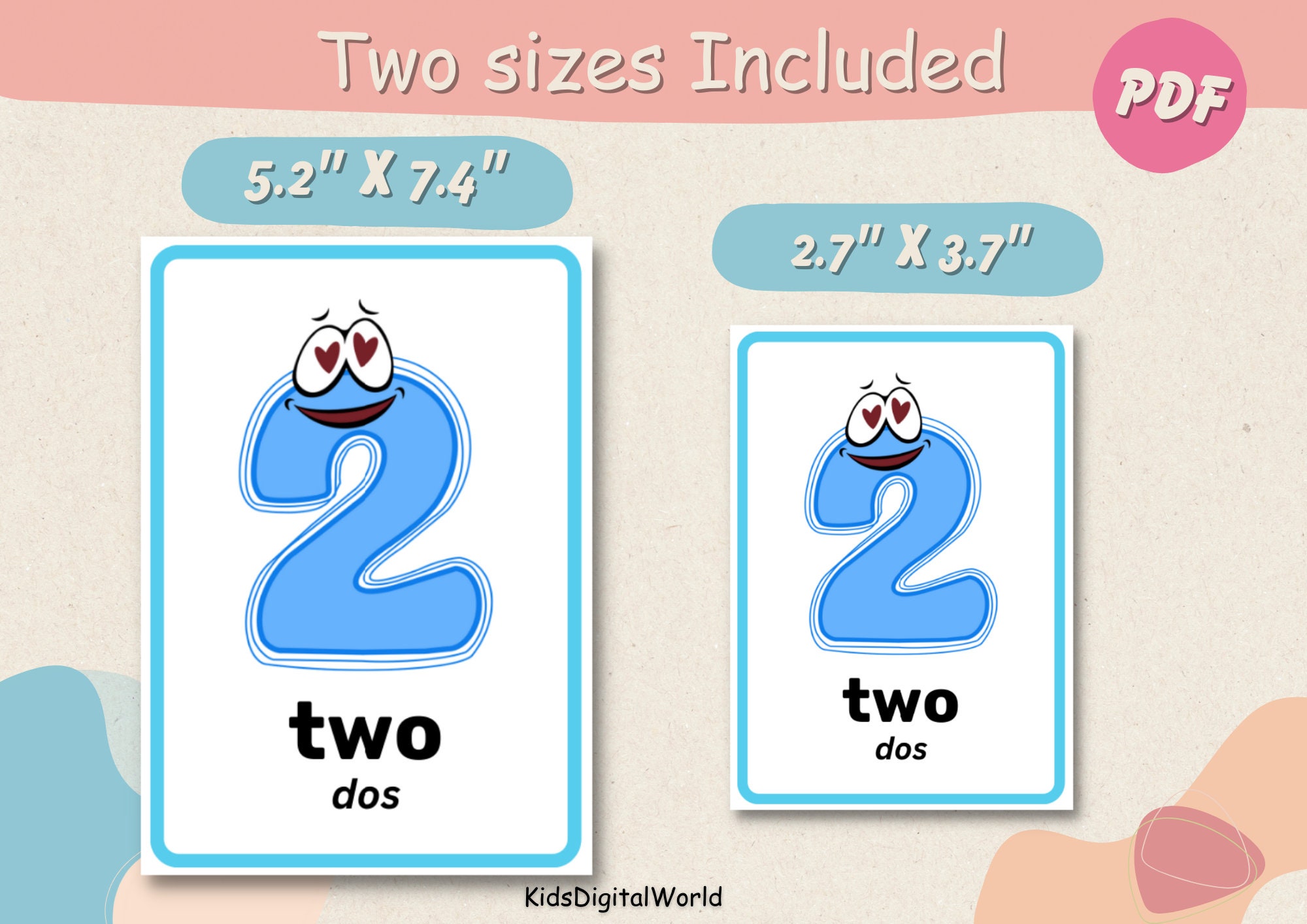 Colorful Bilingual Number Flash Cards: Counting 0-10 (PDF) - Etsy