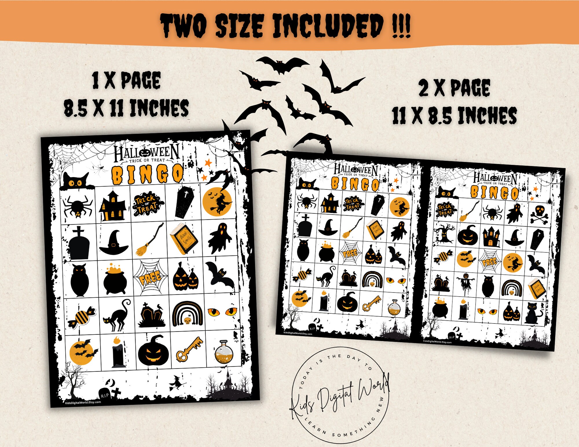 30 Halloween Bingo Cards, Fun Halloween Activity, Boards Games, Kids ...