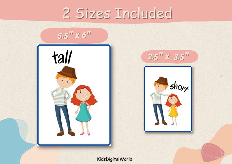 Opposites Flashcards for Kids: 20 Vocabulary Words (digital Download ...