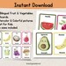 50 Colorful Bilingual Fruits and Vegetables Card Montessori - Etsy
