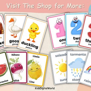 Watercolor Color Flashcards | Bilingual Colorful Flashcards | Preschool ...