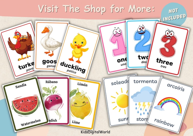 Watercolor Color Flashcards | Bilingual Colorful Flashcards | Preschool ...